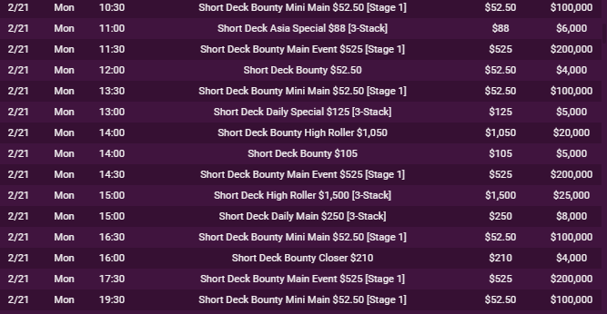 Ya corre la Short Deck Series de un millón GTD - Codigo Poker