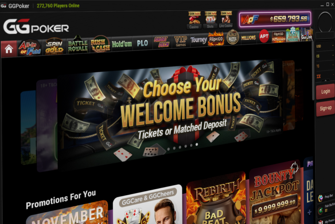 En GGPoker se puede construir bankroll totalmente gratis