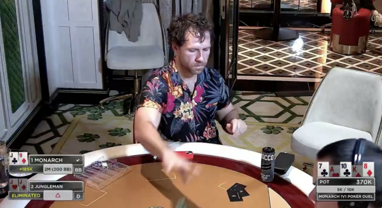 Dan Cates terminó tirándole las fichas a su rival en un streaming ...