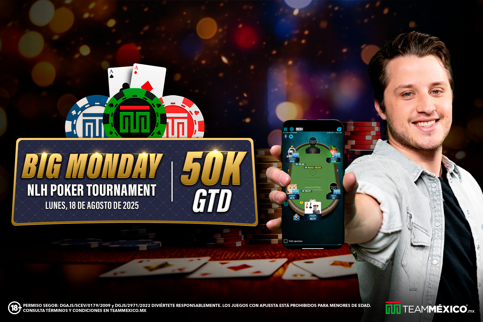 El Big Monday iniciará una gran semana en Team México con 50K GTD